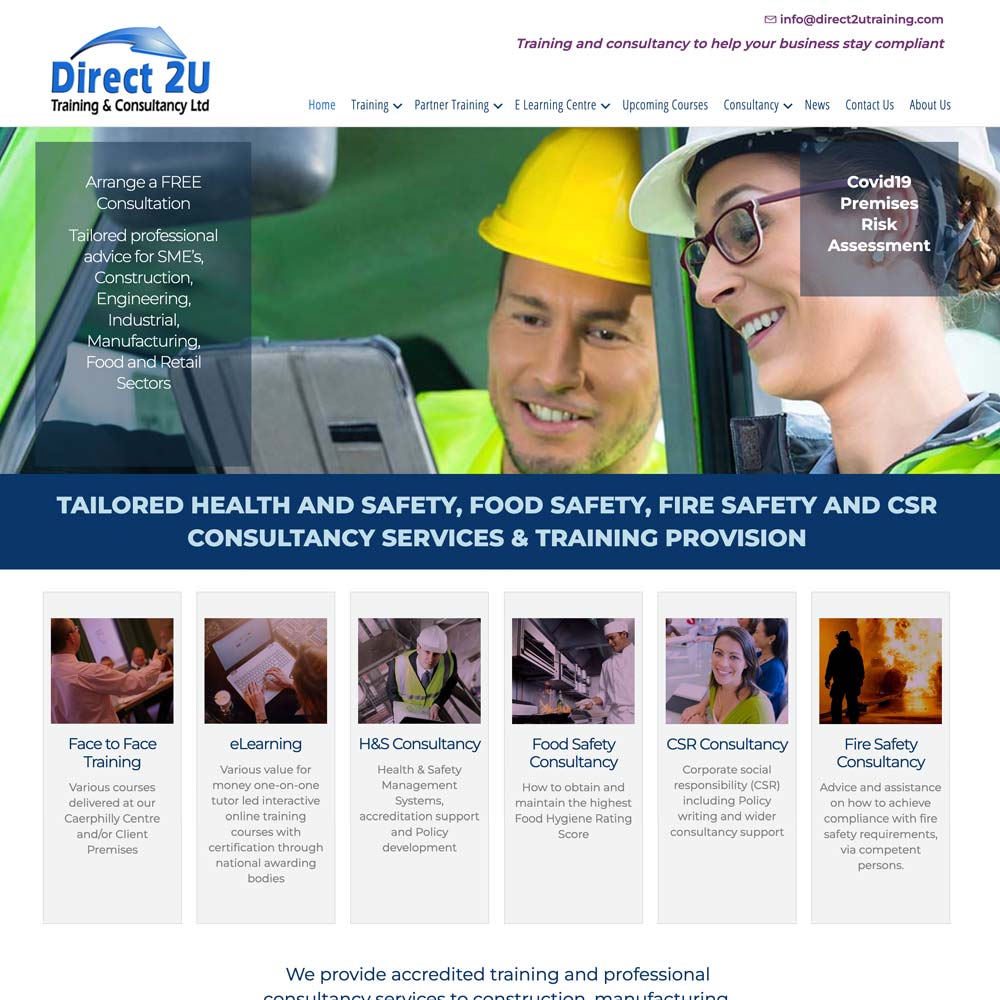 Direct 2u Training website - GDGraphics website design and development ...