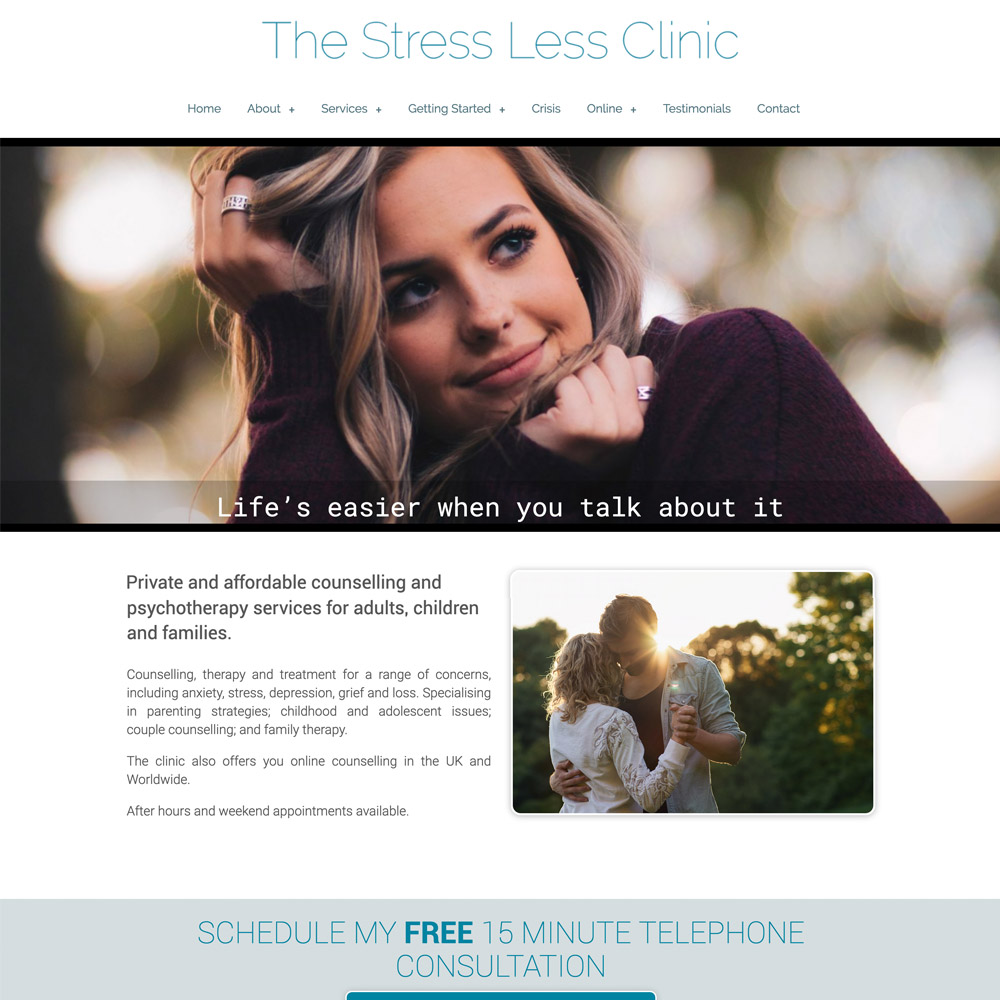 The Stress Less Clinic - GDGraphics website design and development ...